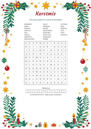 Woordzoeker Maken Voor Kerst Woordzoekerfabriek nl Woordzoeker Maken Voor Kerst Woordzoekerfabriek nl